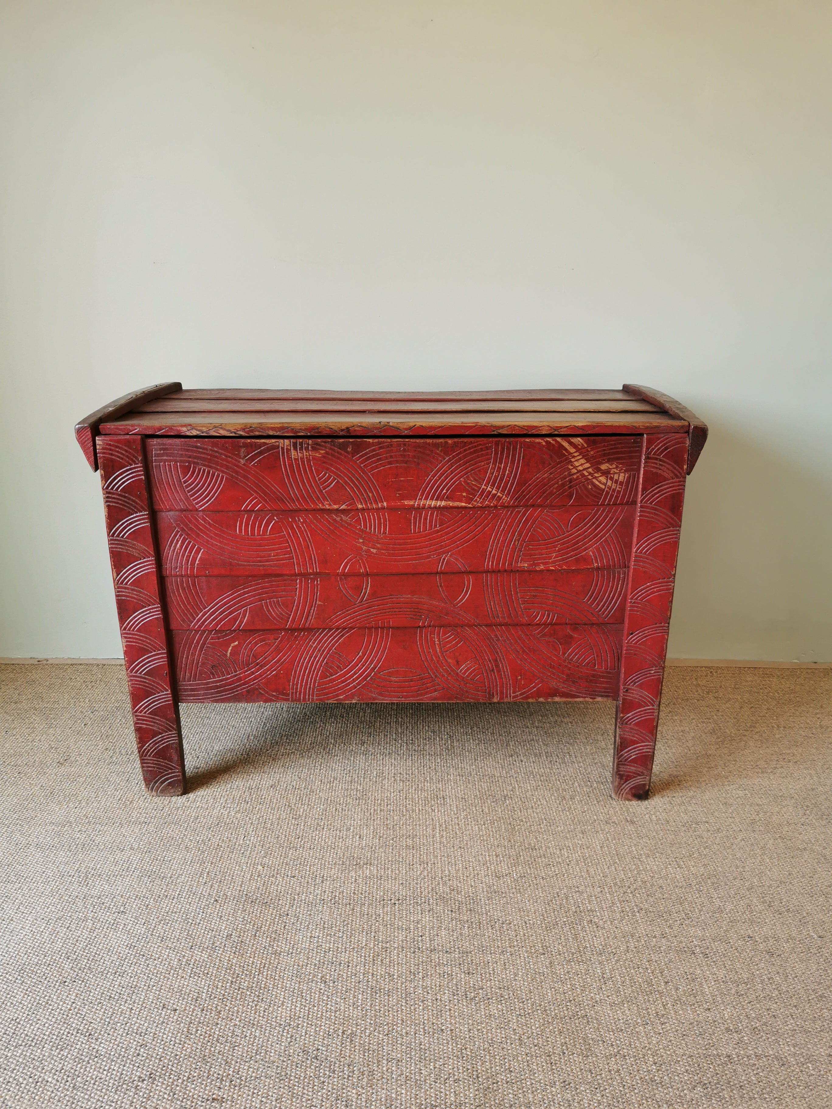 Hungarian Painted Red Chest – Gabriella Knight